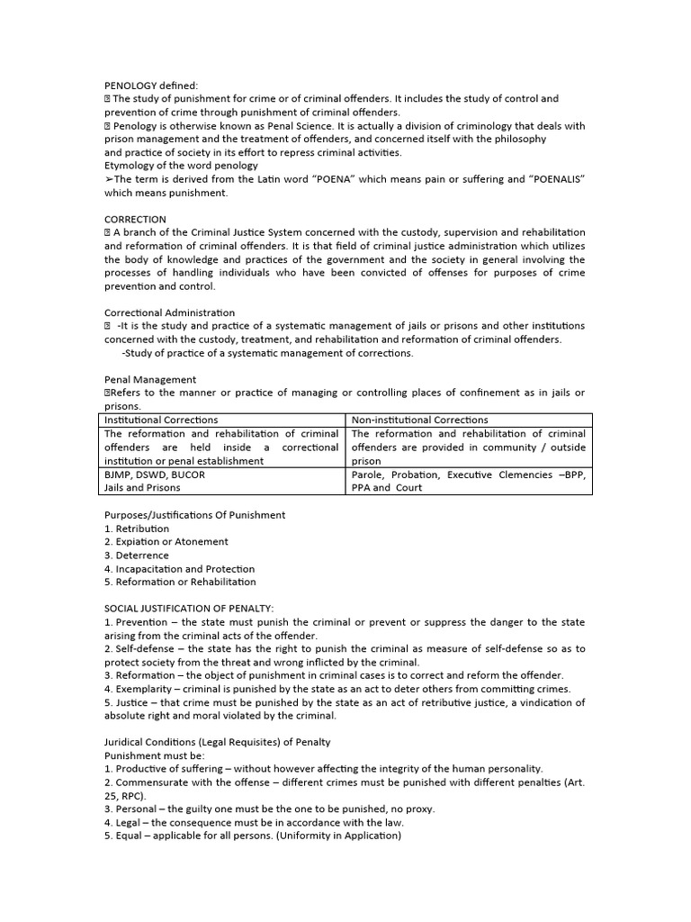 Rehabilitation in Penology and Corrections | PDF | Prison | Crimes