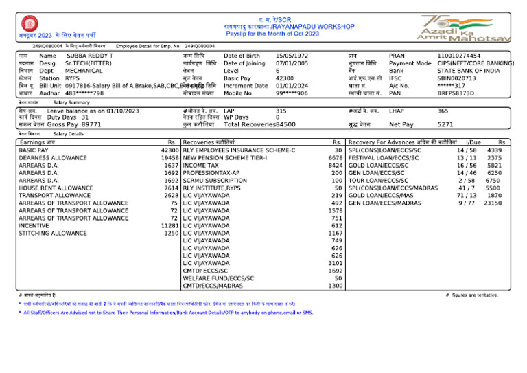 Pay Slip PDF202310 | PDF