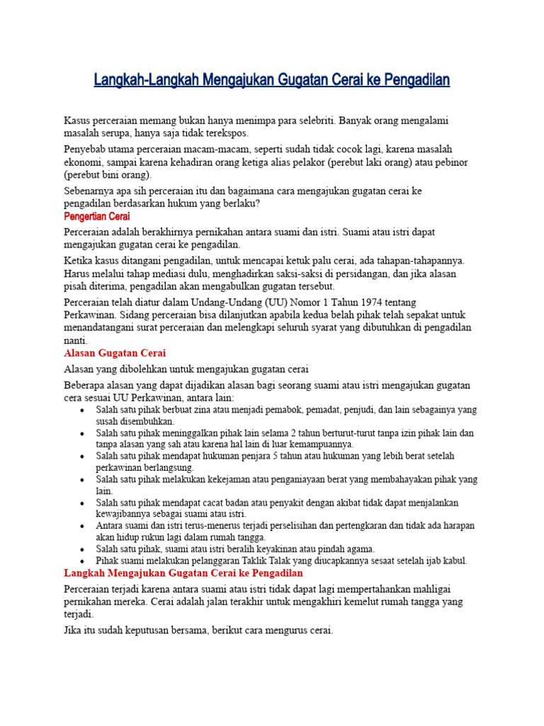 Langkah, Gugat Cerai | PDF
