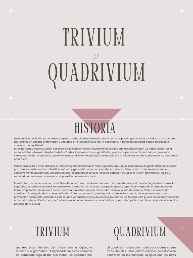Trivium y Quadrivium | PDF | Platón | Educación en artes liberales