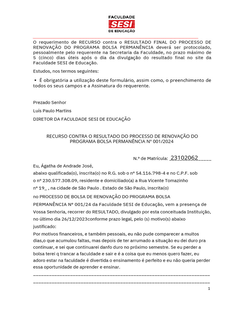 Formulário de Interposição de Recurso - PDF - 20240102 - 102425 - 0000 ...