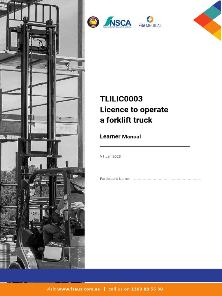 07 - Licence To Operate A Forklift Truck Learner Manual.v1.0 | Download ...
