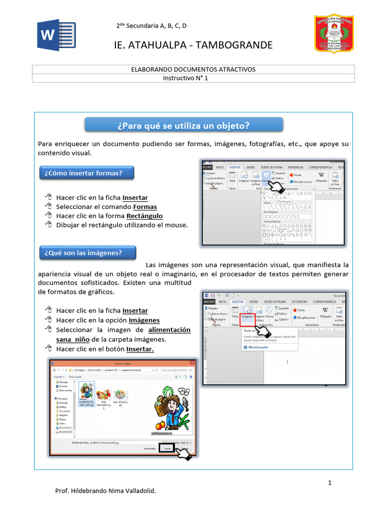 EPT2-U1-S1-Instructivo 1-1 | PDF | Imagen | Documento