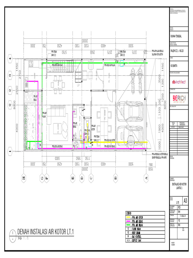 Denah Instalasi Air Kotor Rumah 2 Lantai | PDF