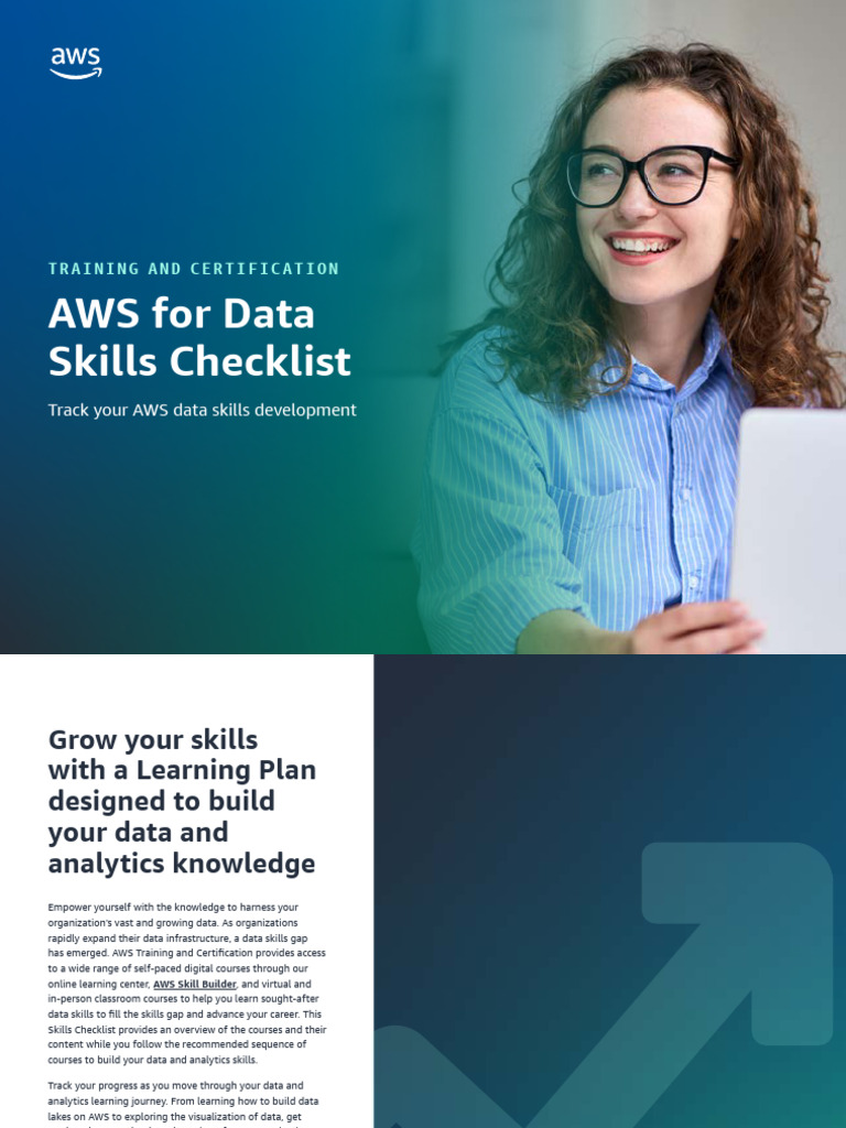 AWS For Data Skills Checklist | Download Free PDF | Amazon Web Services | Analytics