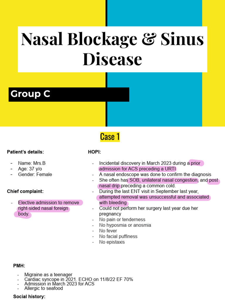 Nasal Blockage & Sinus Disease 2 | PDF | Human Nose | Mucus