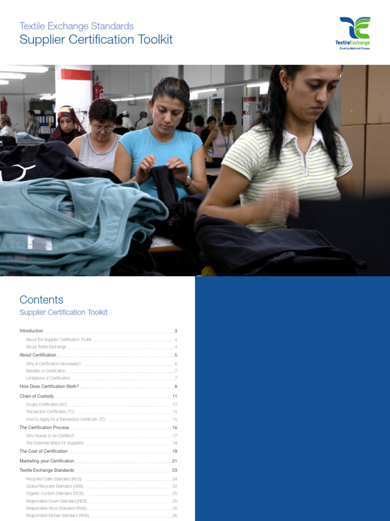 Textile Supplier Certification Guide | PDF | Supply Chain | Audit
