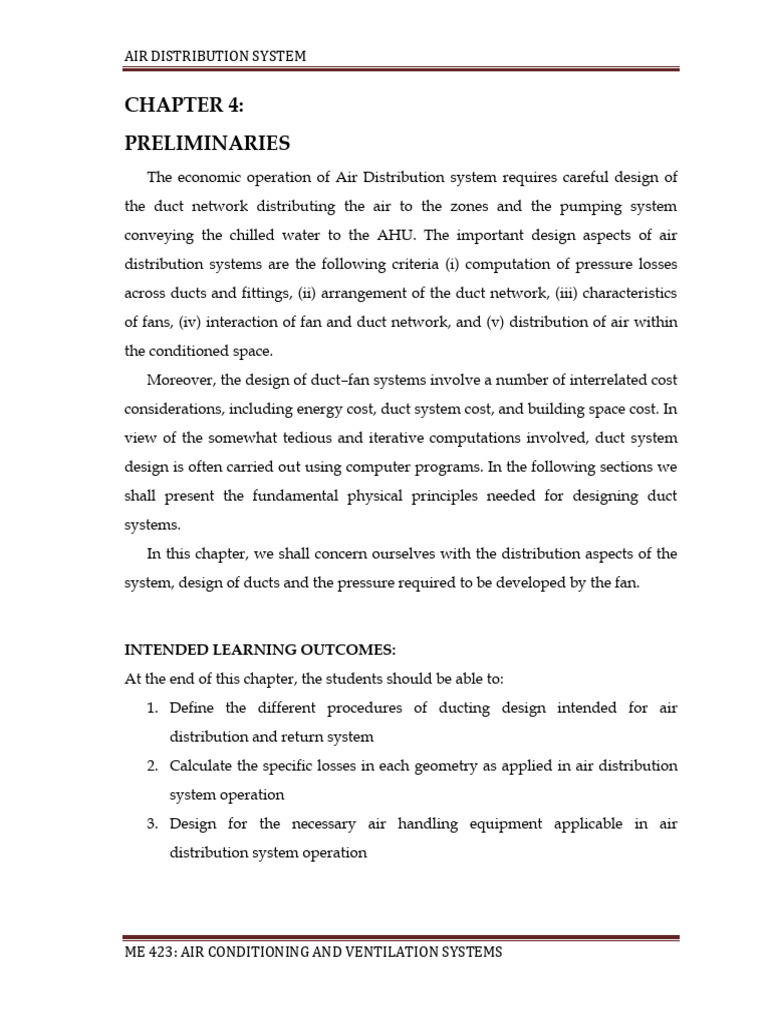 Air Distribution System Design Principles | PDF | Fluid Dynamics ...
