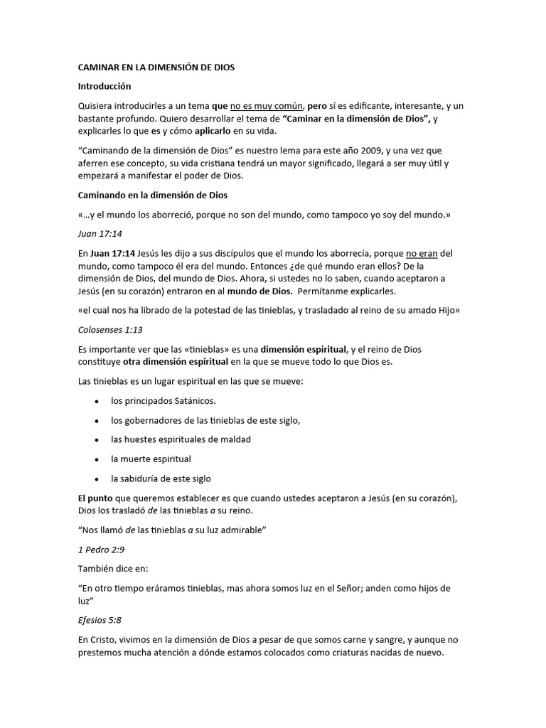 Caminar en La Dimensión de Dios | PDF | Cristo (título) | Dios