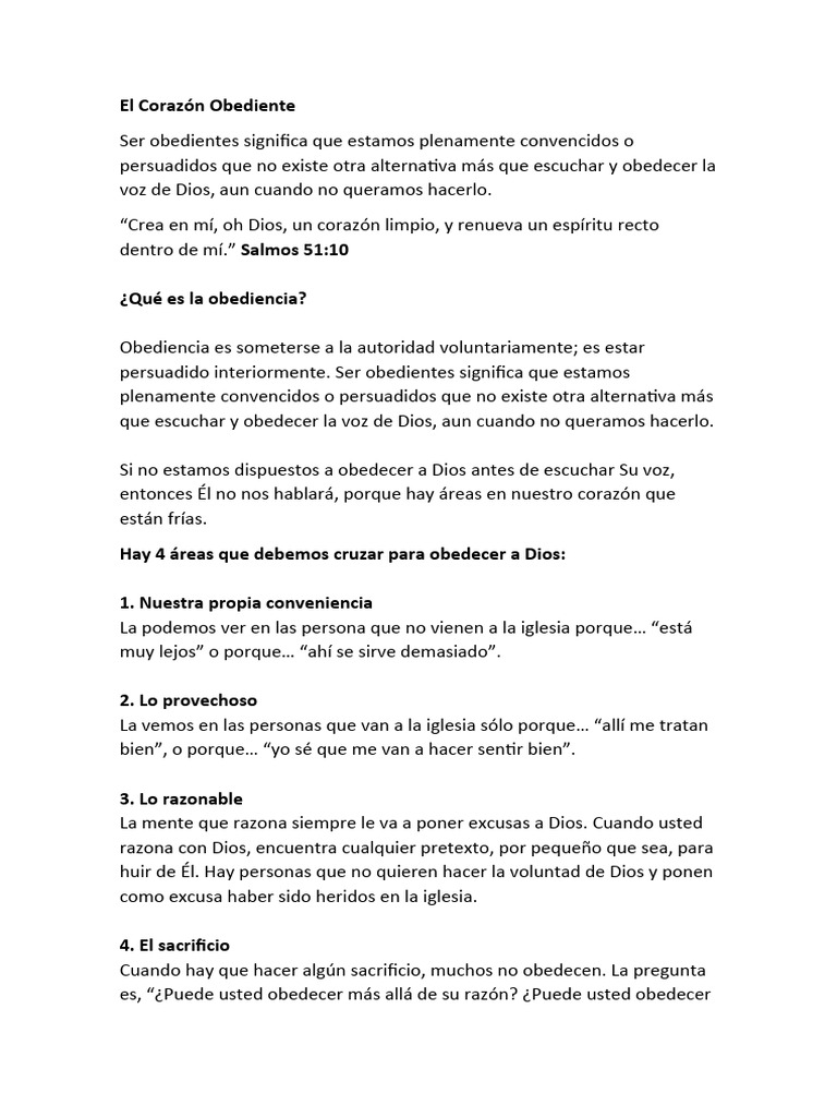 El Corazón Obediente | PDF | Amor | Dios