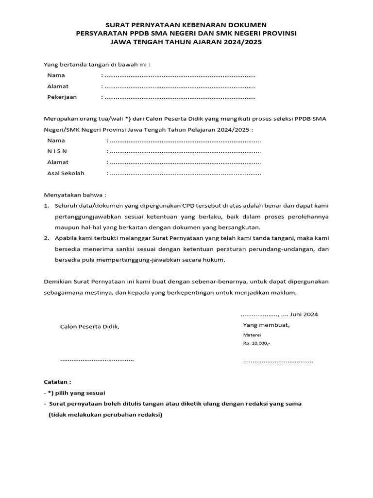 SURAT PERNYATAAN KEBENARAN DOKUMEN_PAKTA INTEGRITAS | PDF SURAT PERNYATAAN KEBENARAN DOKUMEN_PAKTA INTEGRITAS | PDF
