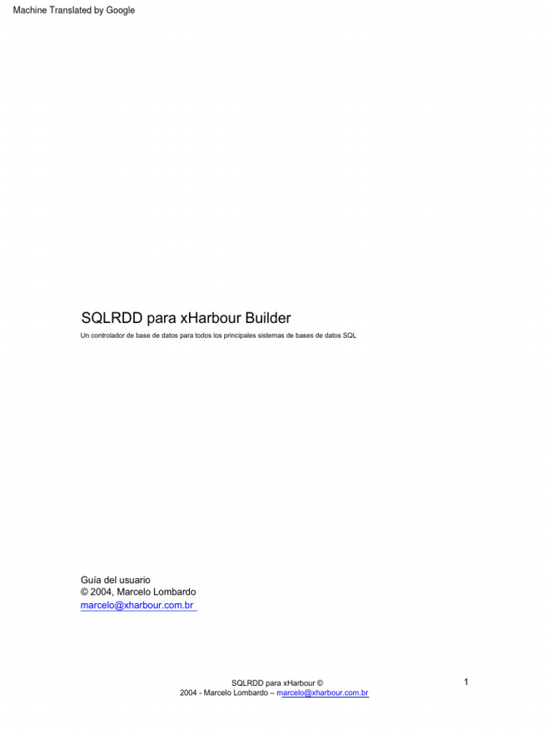 SQLRDD Manual - EN | PDF | SQL | Mi sql