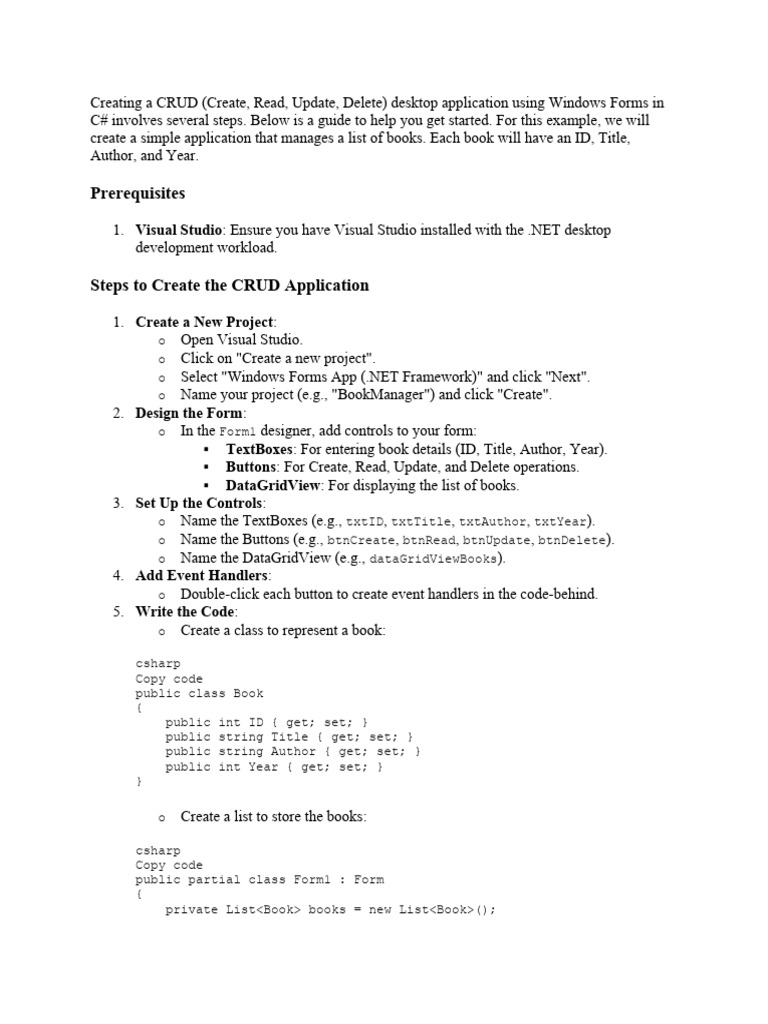 CRUD Windows Form C# | PDF | Databases | Entity Framework