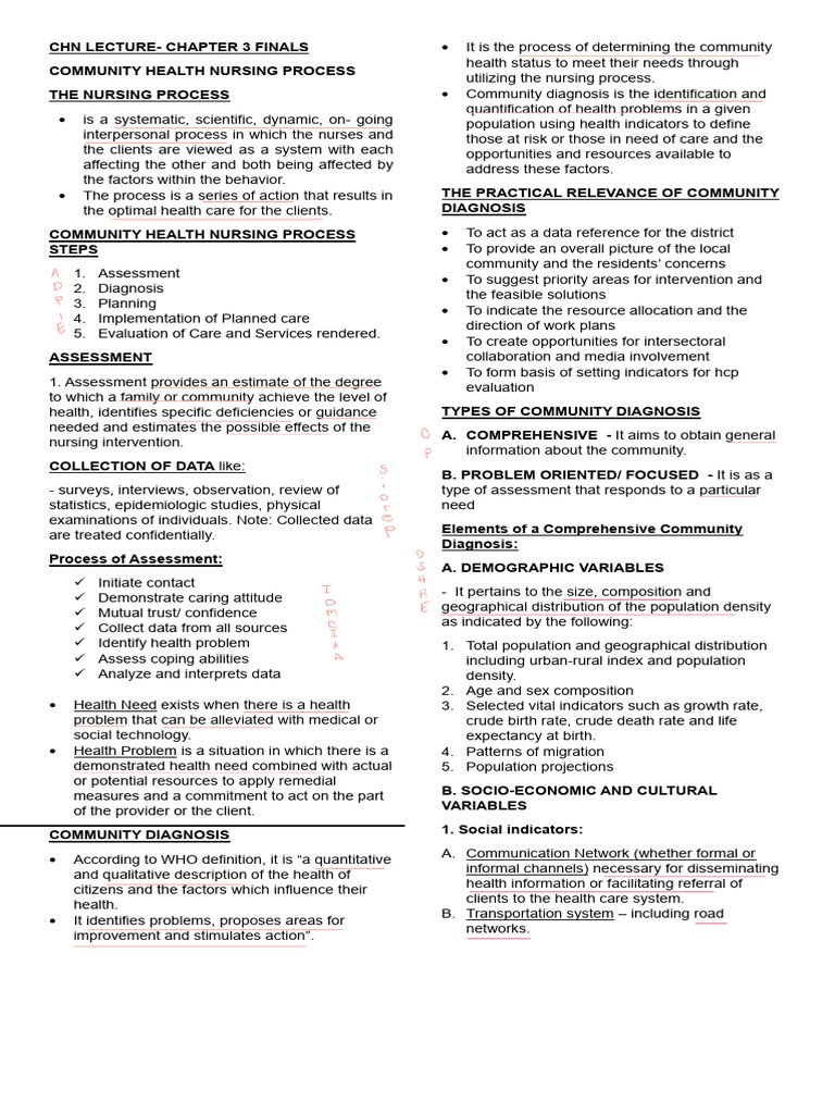 CHN Lecture - Chapter 3 Finals | PDF | Nursing | Program Evaluation