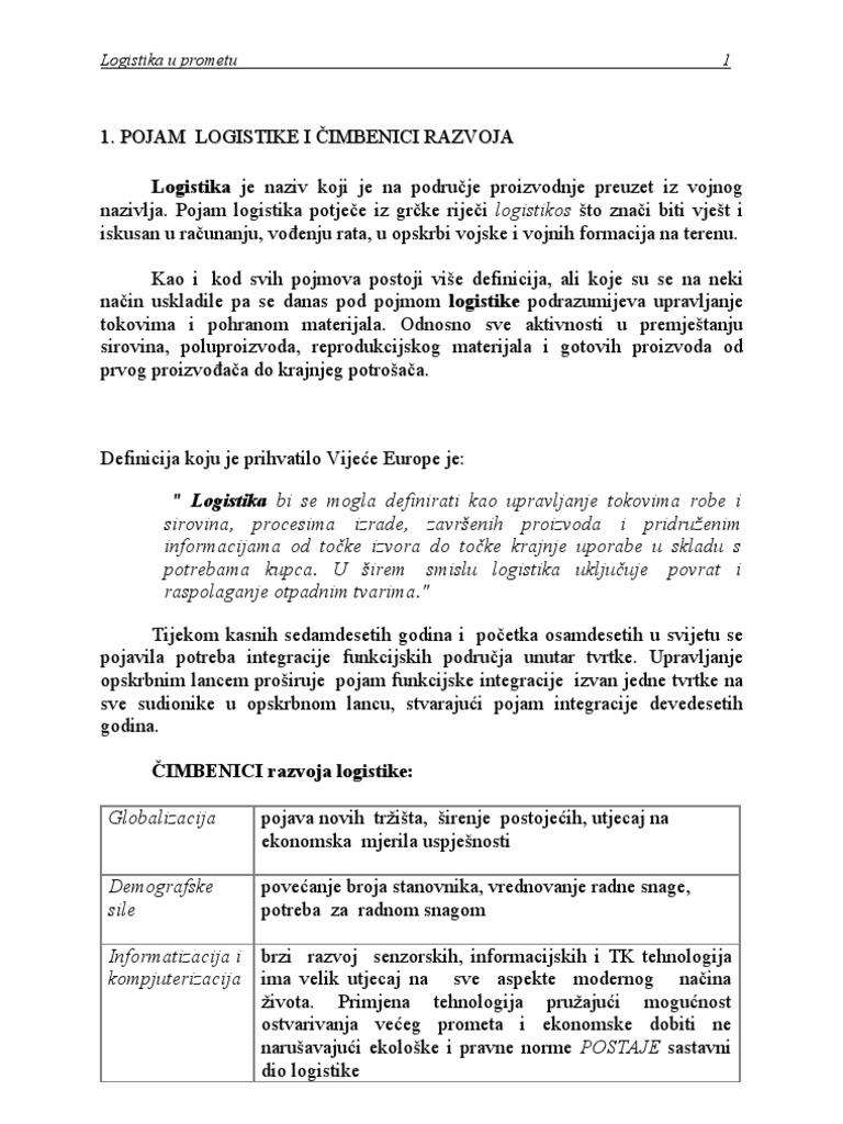 Logistika Skripta | PDF