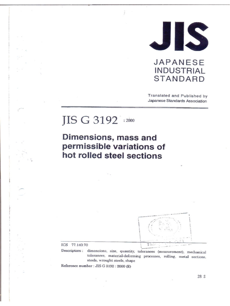 Jis G 3192 - 2000 | PDF