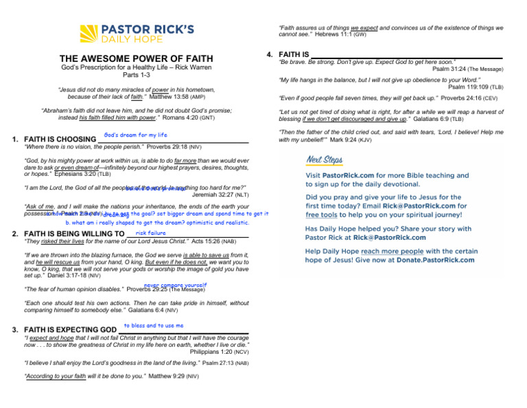 Message 8 The Awesome Power of Faith | PDF | Faith | Jesus