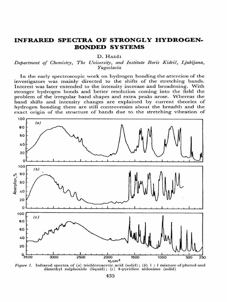 Infrared Spectra of Hydrogen-Bonded Systems | PDF | Hydrogen Bond | Acid