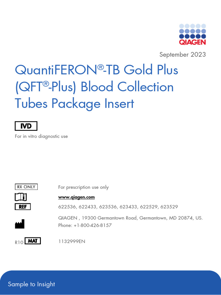 HB-3304 R10 1132999 IFU QF-TB GoldPlus BCT 0923 FDA FINAL | PDF | Medical Specialties
