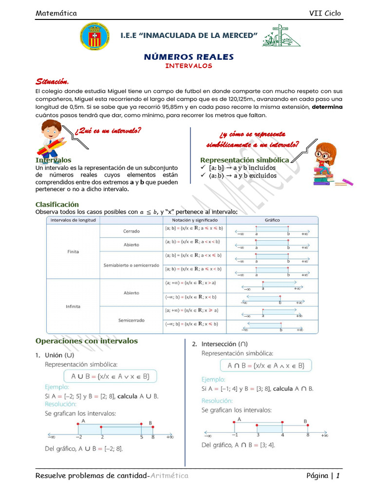 Operaciones Con Números Reales-Intervalos | PDF | Intervalo (Matemáticas) | Matemáticas