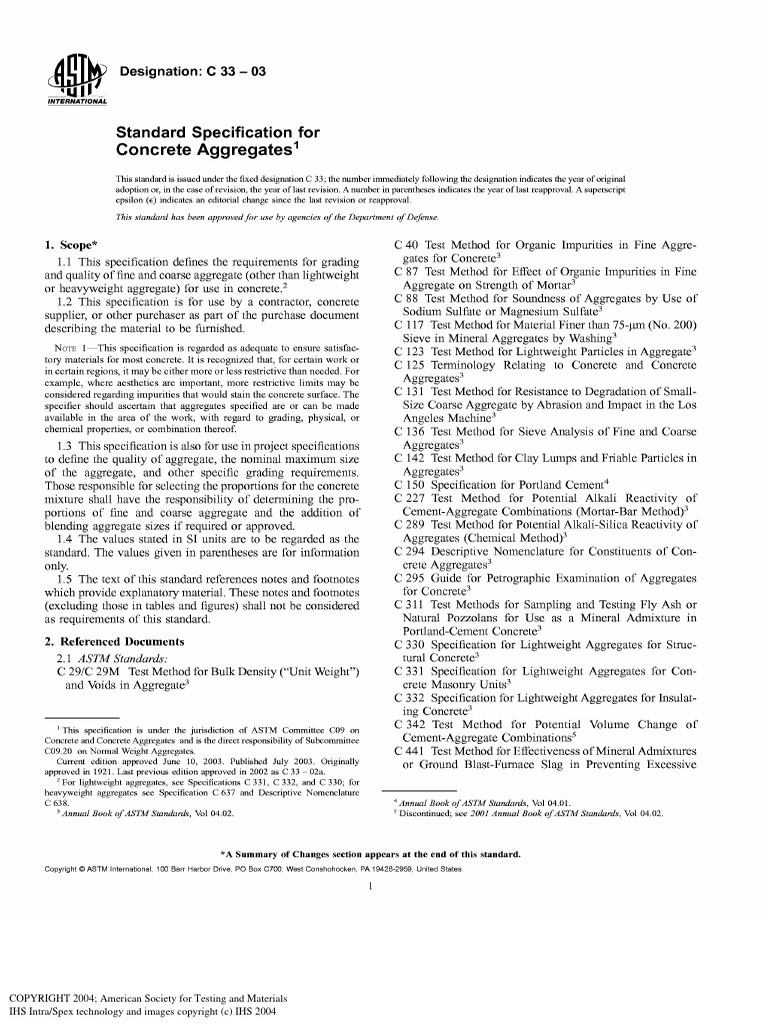 Astm C33 en | PDF