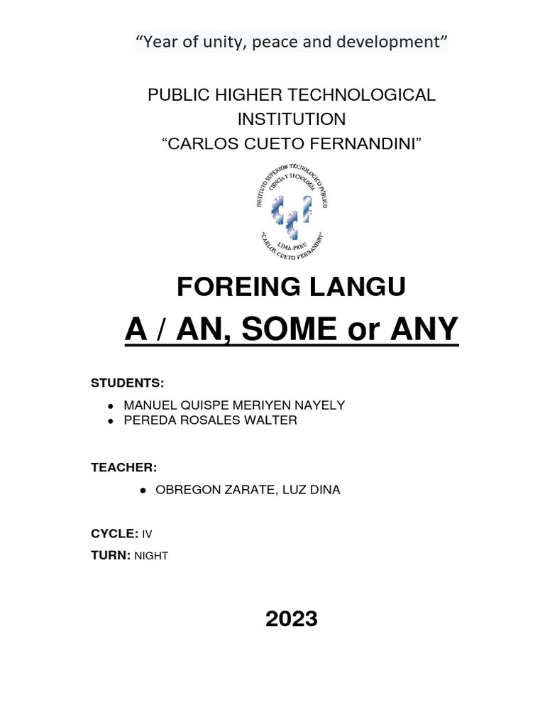 Proyecto Final - Ingles - Manuel - Pereda | PDF | English Language | Noun