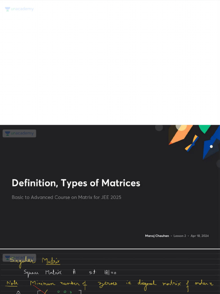 Definition Types of Matrices With Anno | PDF