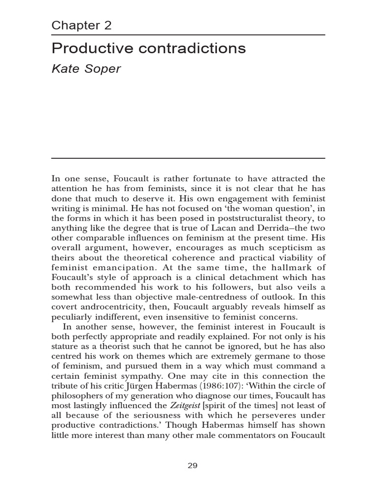 Productive Contradictions - Kate Soper | PDF | Michel Foucault | Feminism
