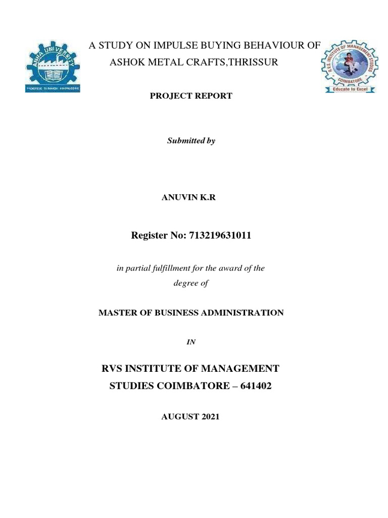 Sample report | PDF | Marketing | Behavior