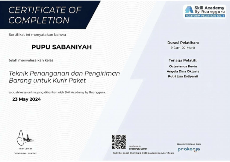 Sertifikat bi upu P2 | PDF