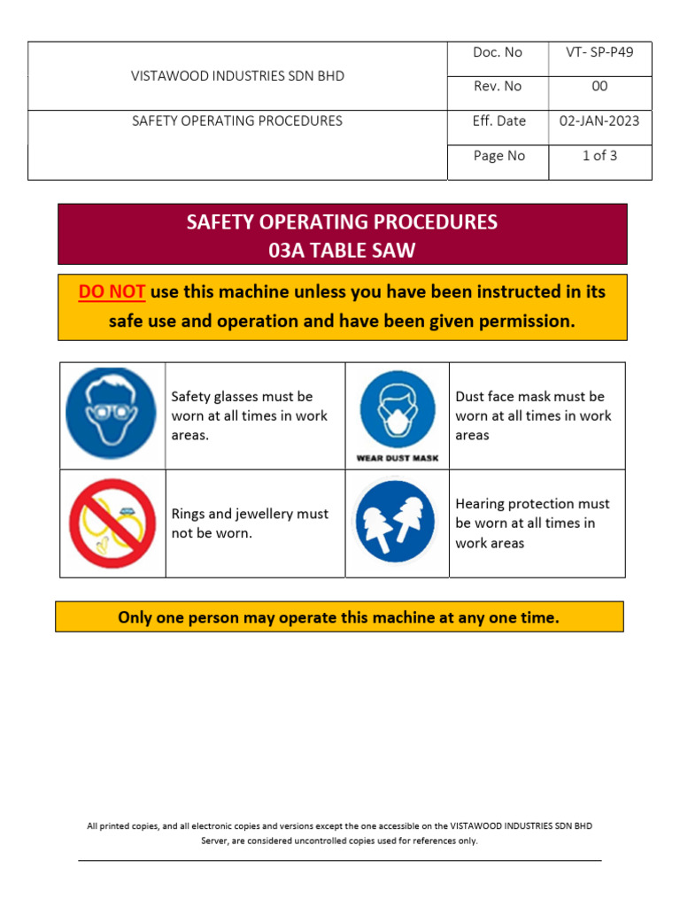 P49 - Safety Operating Procedures - 03 | PDF