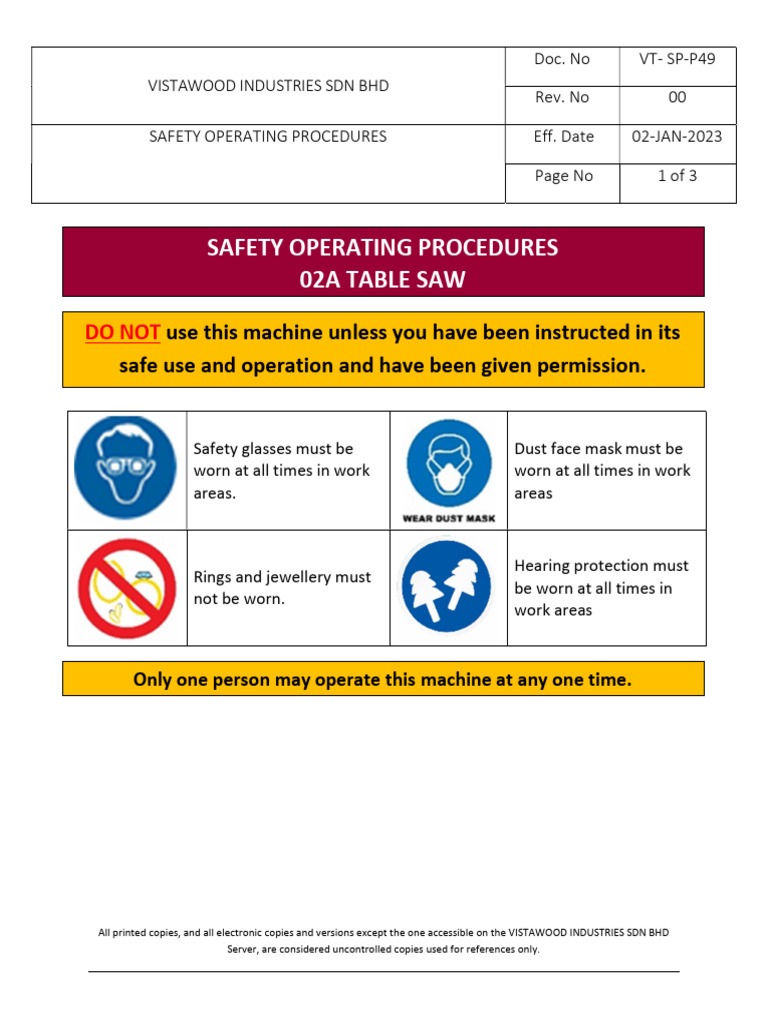 P49_SAFETY OPERATING PROCEDURES_02 | PDF
