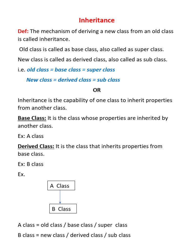 Inheritance Pdf Inheritance Object Oriented Programming Class