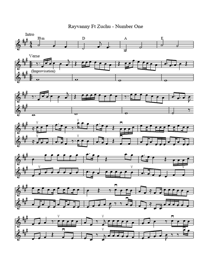 Rayvanny FT Zuchu - Number One2 | PDF