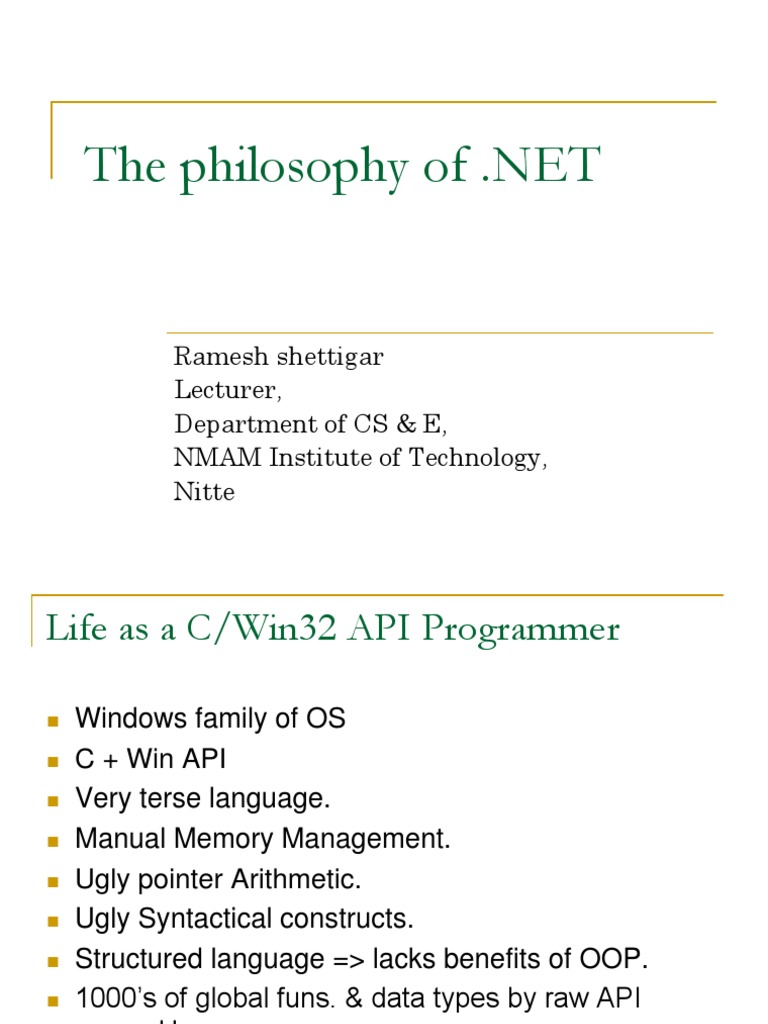 Ramesh Shettigar Lecturer Department Of Cs And E Nmam Institute Of