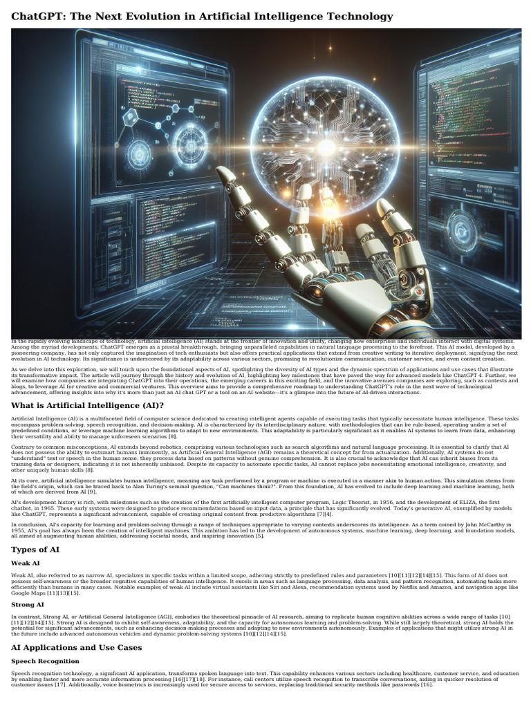 ChatGPT - The Next Evolution in Artificial Intelligence Technology | Download Free PDF ...