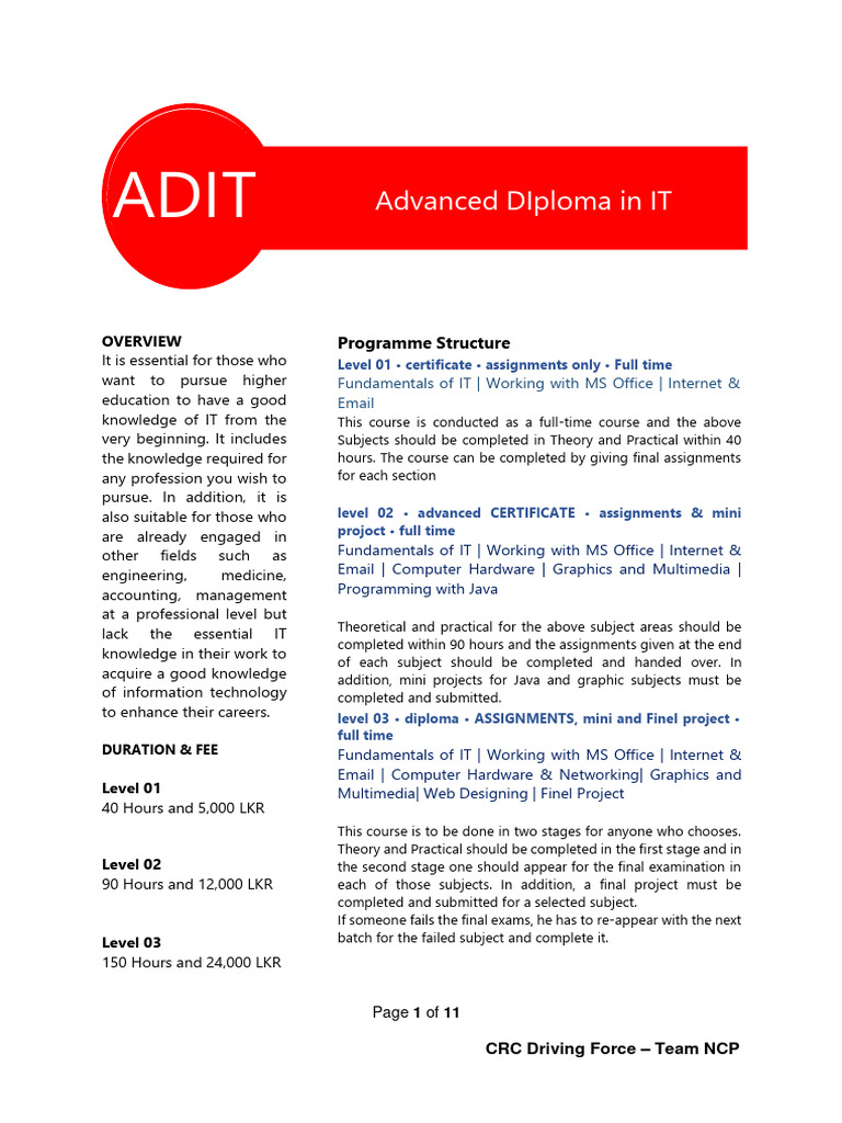Dlad001 Adit - Advance Diploma in It | PDF | World Wide Web | Internet ...