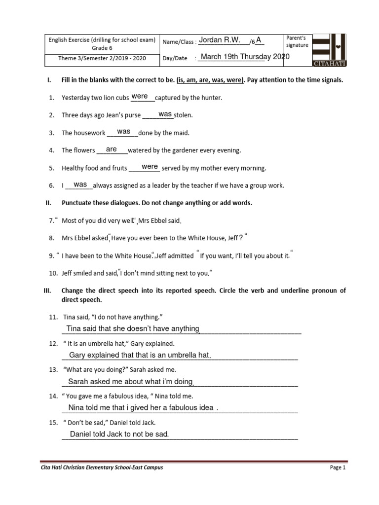 Grammar Exercise | PDF