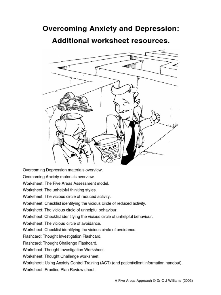 01d - anxiety and depression (additional worksheet resources) | PDF ...