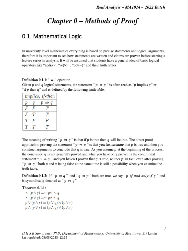 Real Analysis-1 | PDF | Mathematical Proof | Logic