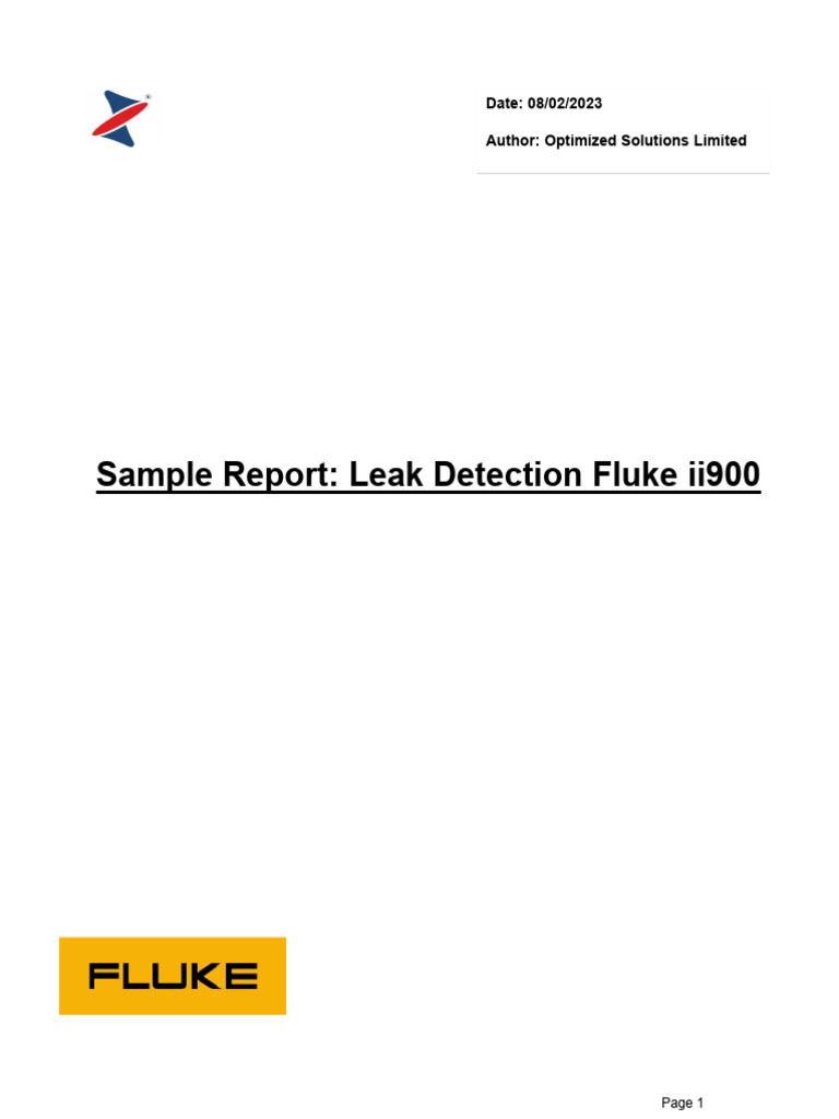 Fluke ii900 Leak Detection Report | PDF | Leak