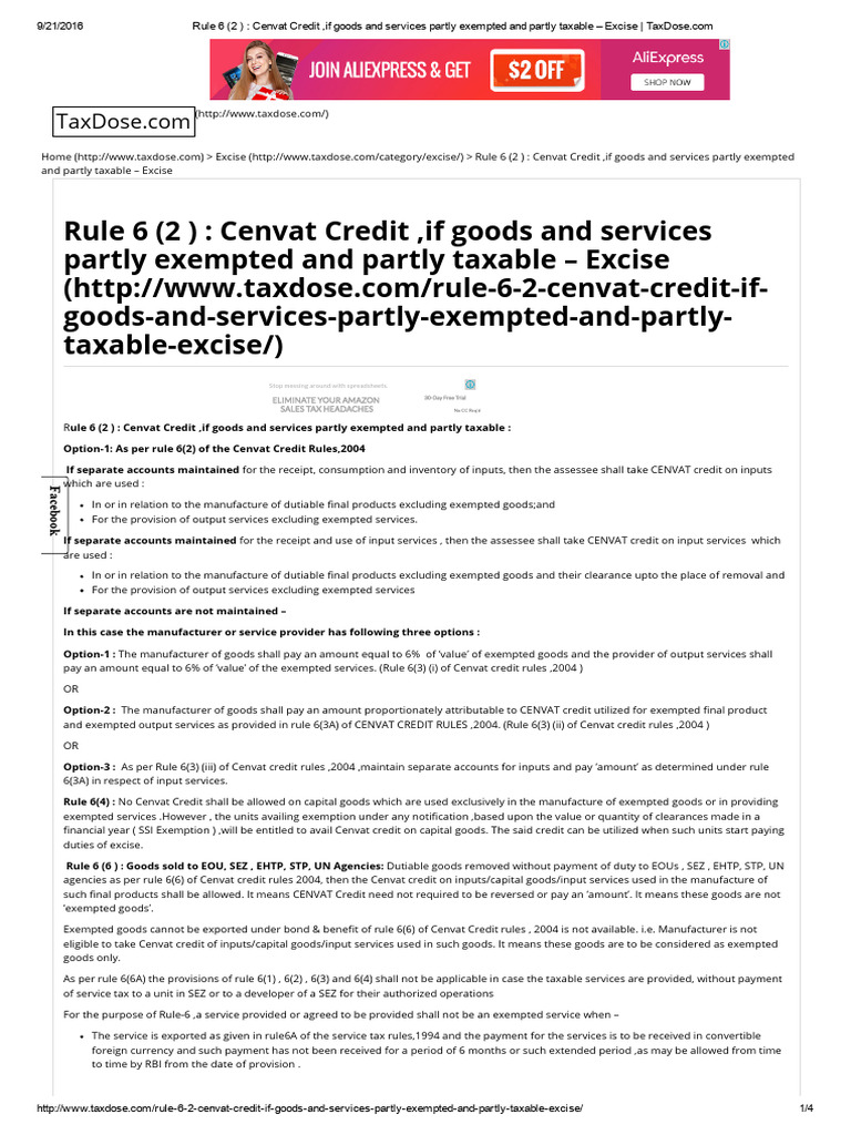 Cenvat Rules | PDF | Excise | Taxation