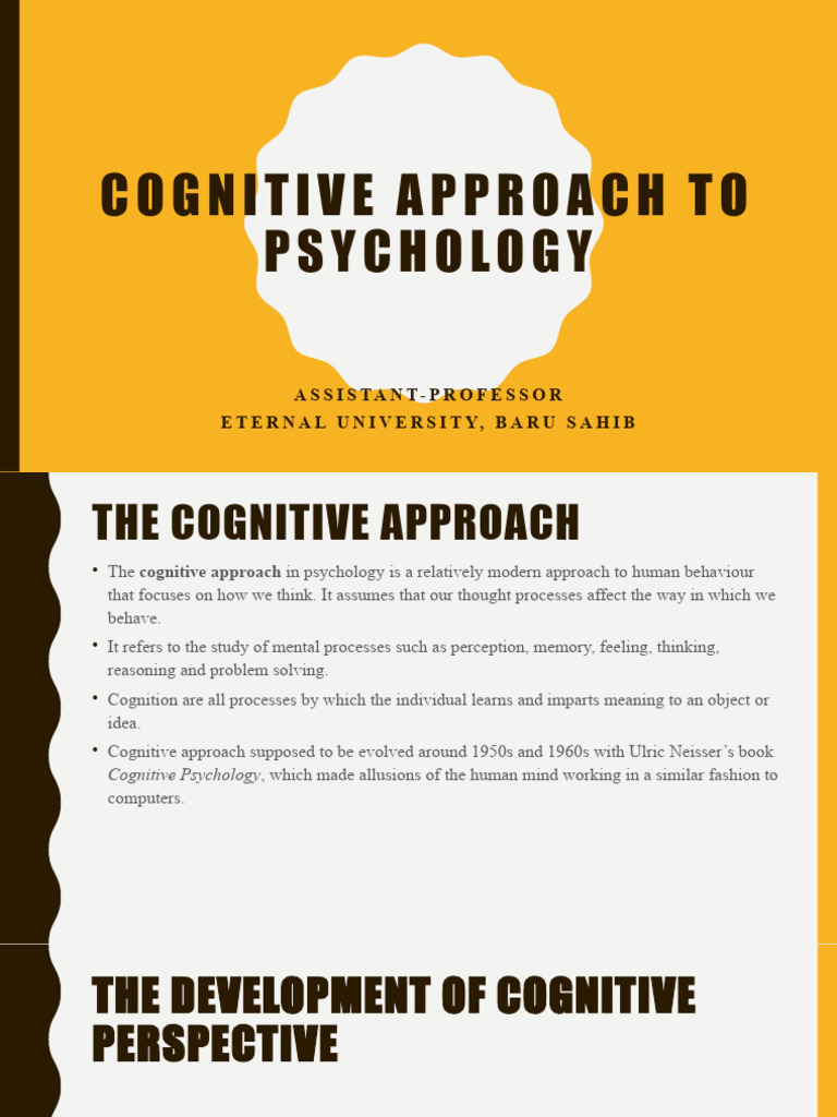 Unit-I Lesson 1 Cognitive Approach To Psychology | PDF | Cognition | Memory