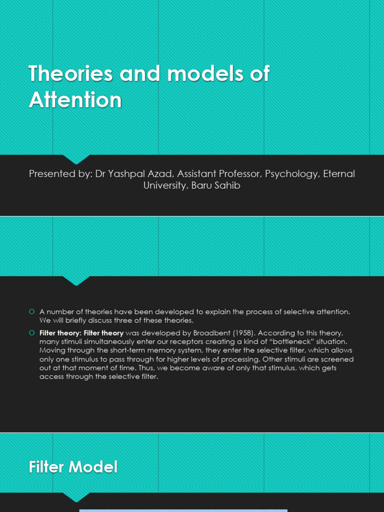 Unit-II Lesson 5 TYpes Theories and Models of Attention | PDF ...