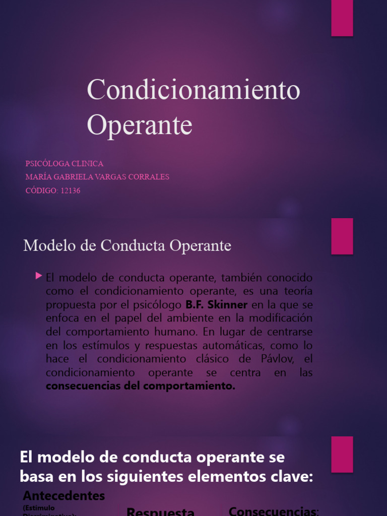 Modelo de Conducta Operante | PDF | Reforzamiento | Comportamiento
