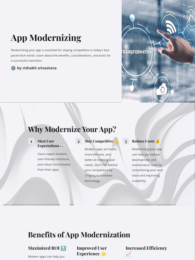 App Mordernization | PDF | Mobile App | Cloud Computing