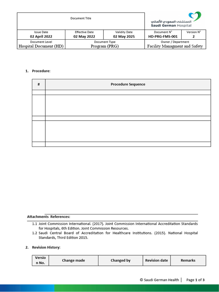 HD FRM 2 | PDF | Joint Commission | Hospital