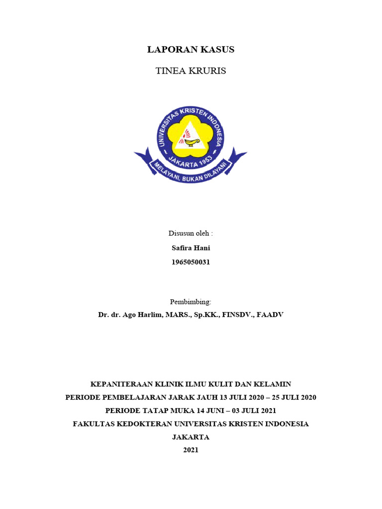 Laporan Kasus Tinea Kruris - Safira Hani - 1965050031 | PDF