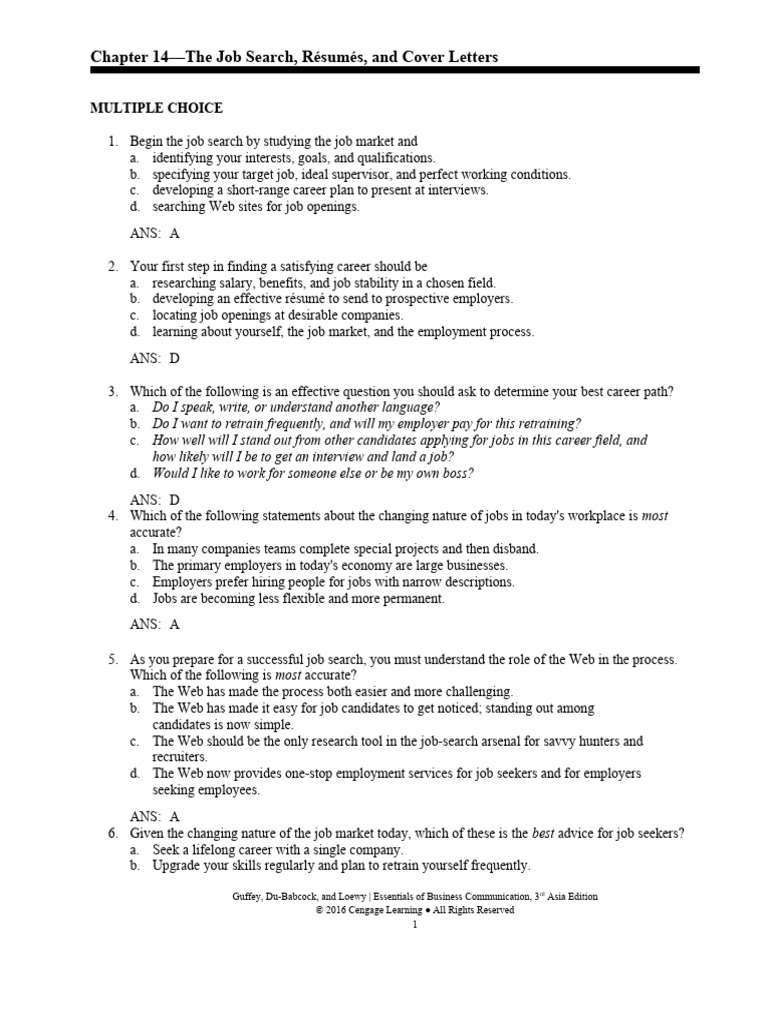 Chapter 14 KEY | Download Free PDF | Résumé