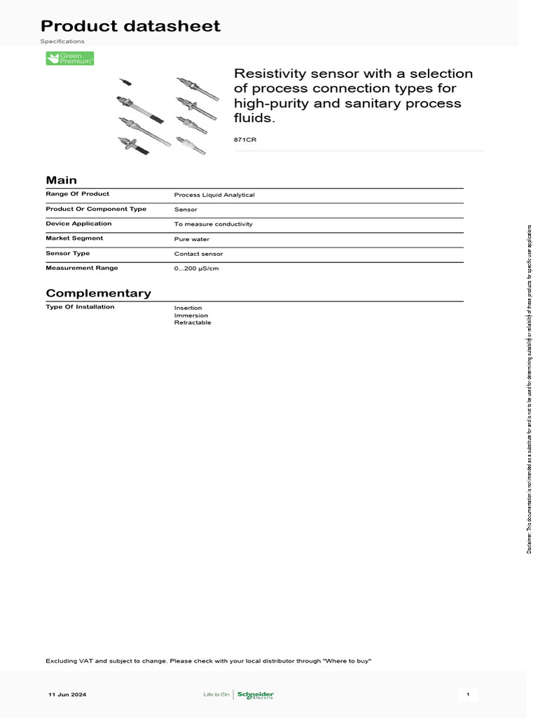Schneider Electric - Process-Liquid-Analytical - 871CR | PDF | Economy And The Environment